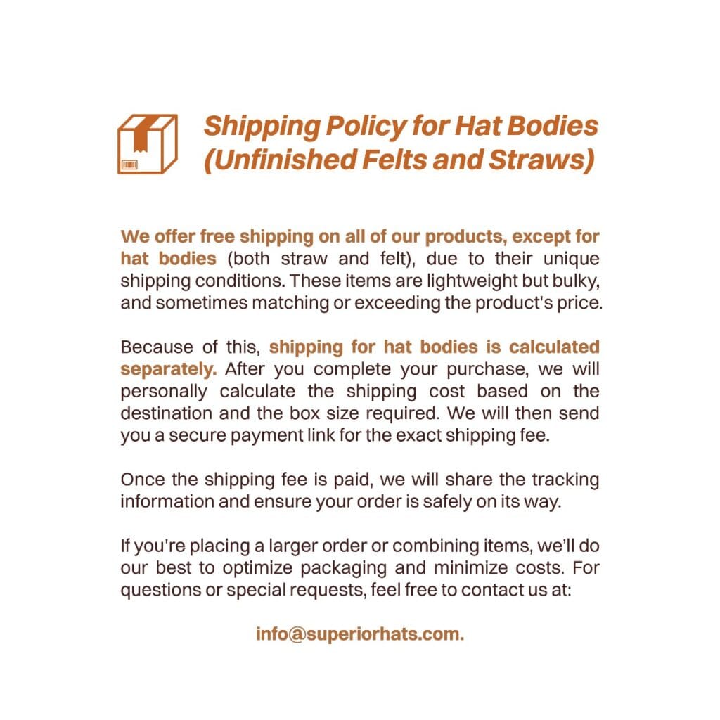 Western Weight Hat Bodies 100X - Superior Hats